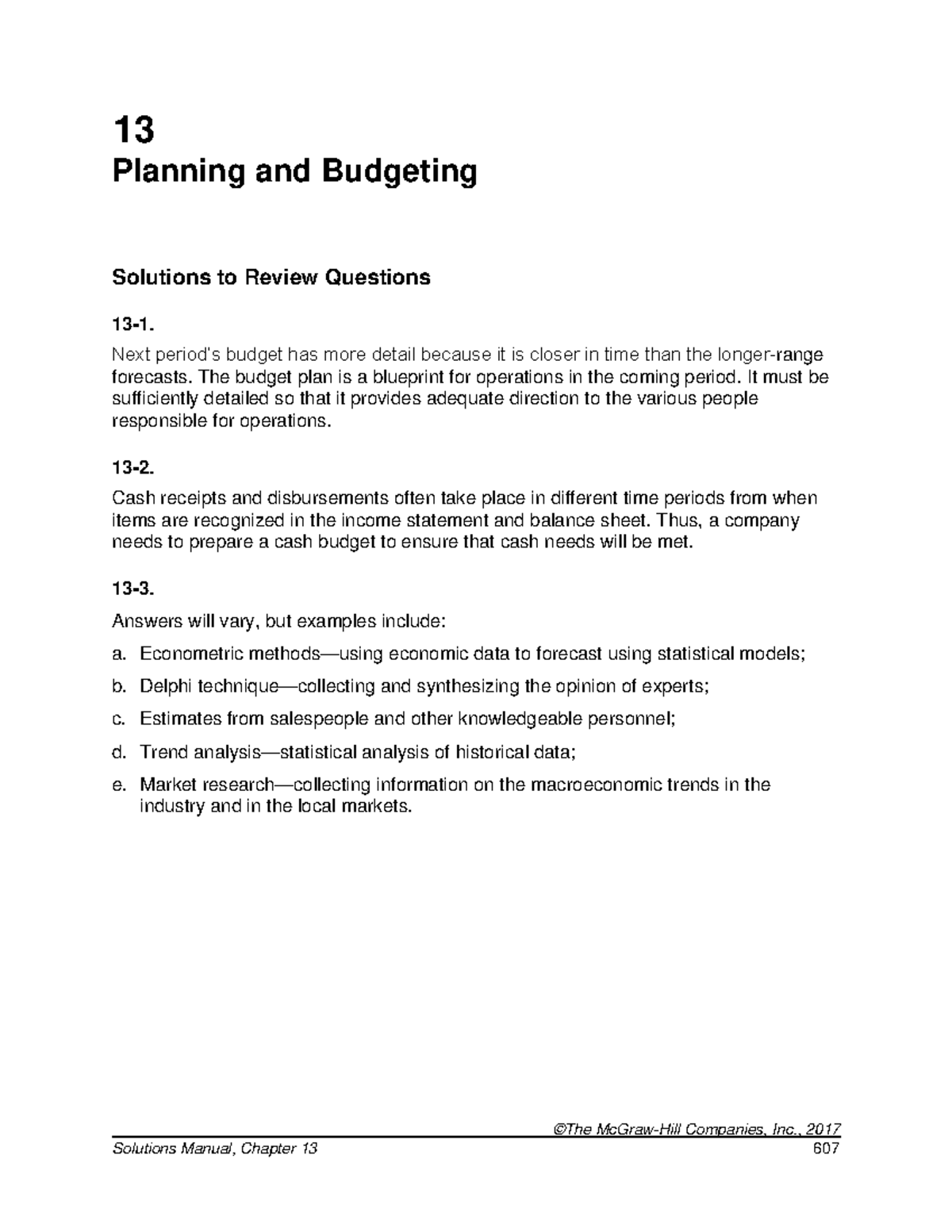 SM-Ch13-5e - Cost Accounting Chapter 13 Solutions Manual - Studocu
