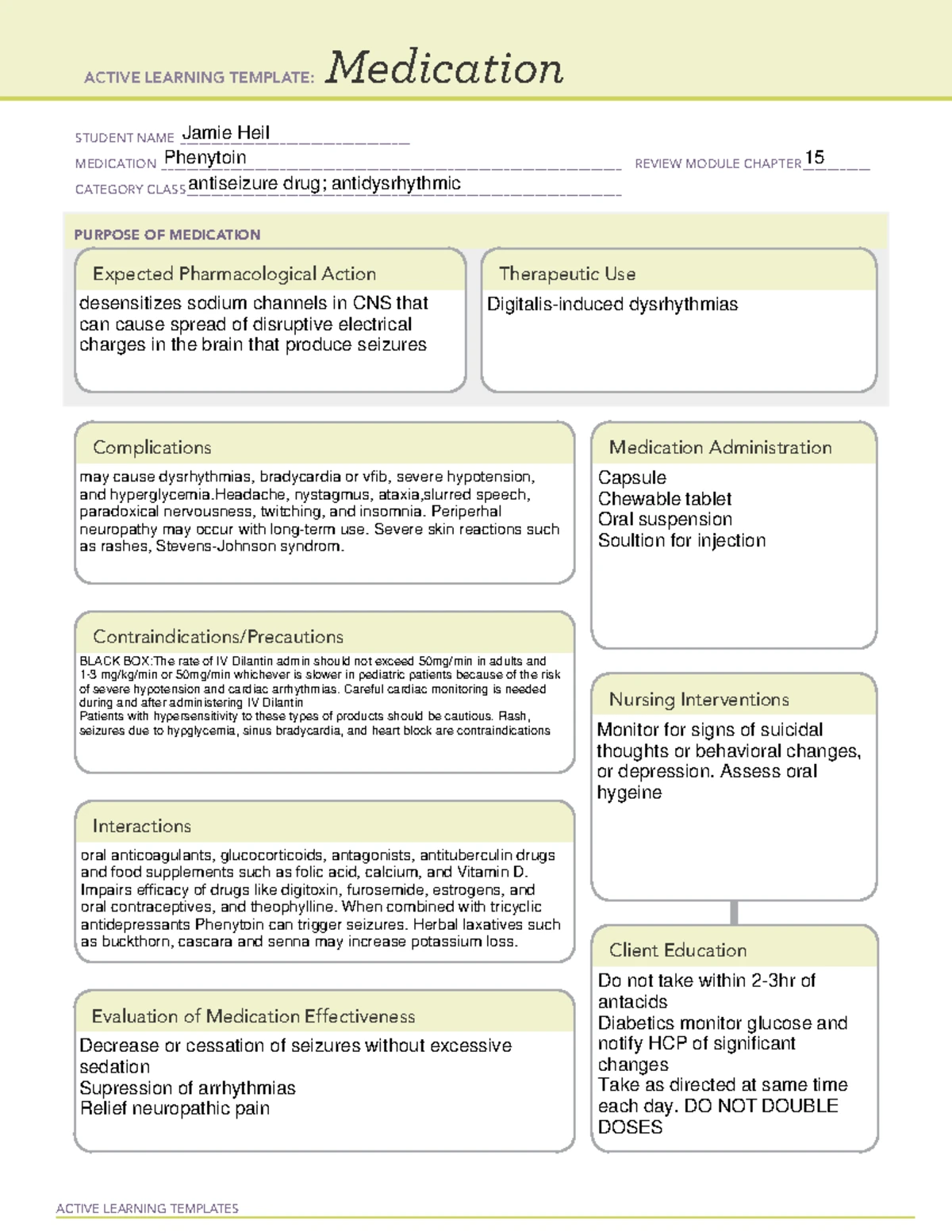 Psyllium - medication card - ACTIVE LEARNING TEMPLATES Medication ...