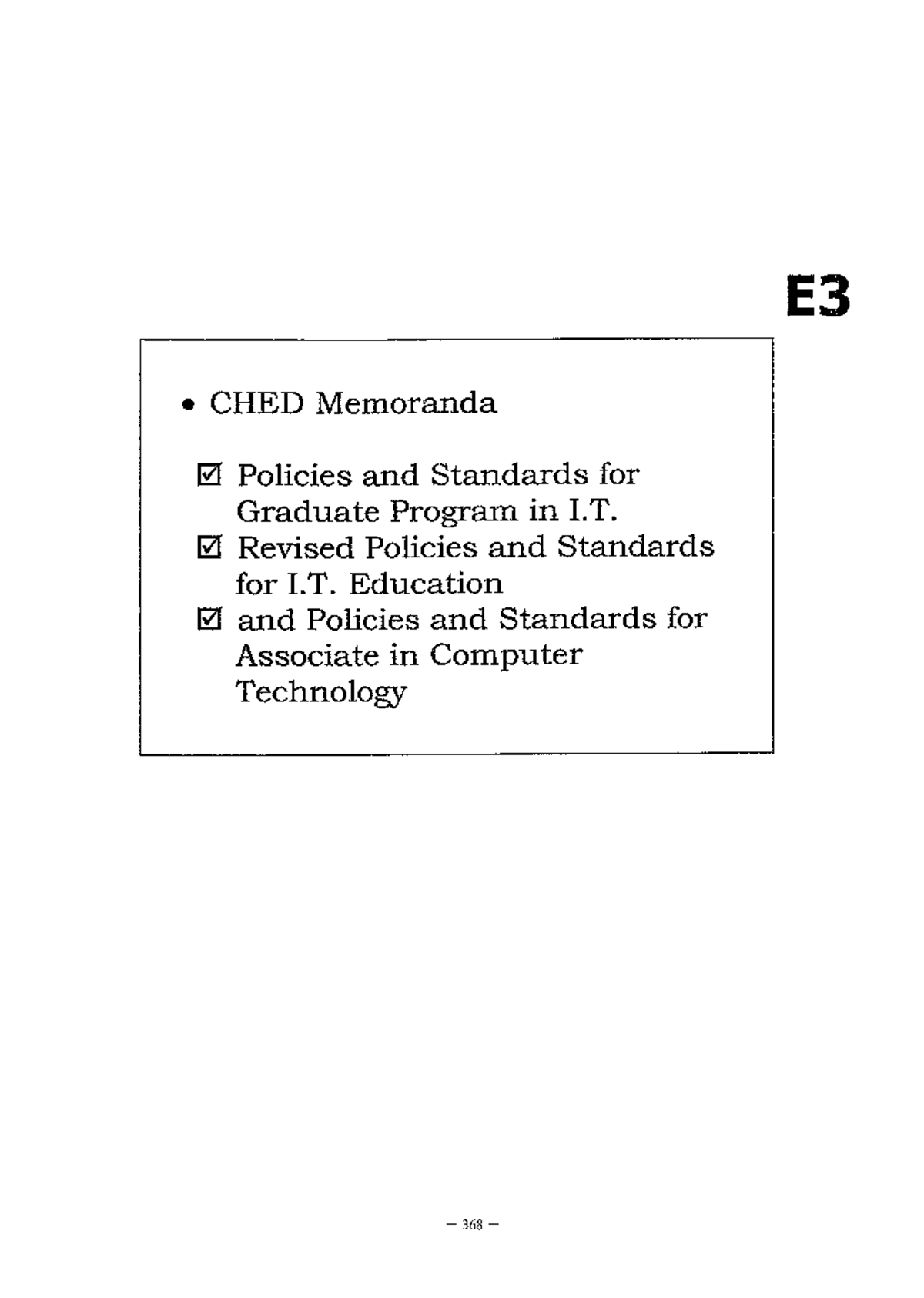 CMO 25 2001 - Revised Policies & Standards for IT Education - Studocu
