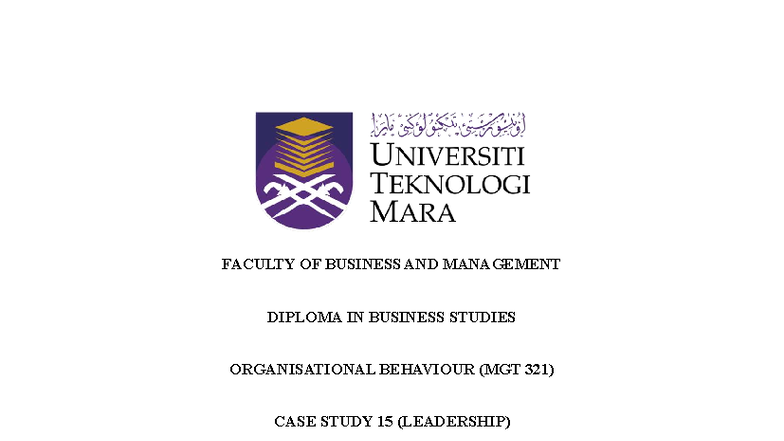 MGT 321 - Case Study 15: Leadership Dilemma at Horizon International ...