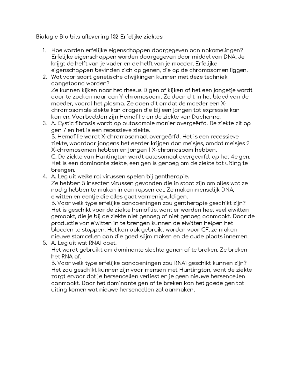 Biologie Bio bits aflevering 102: Erfelijke Ziekten en Genetica ...