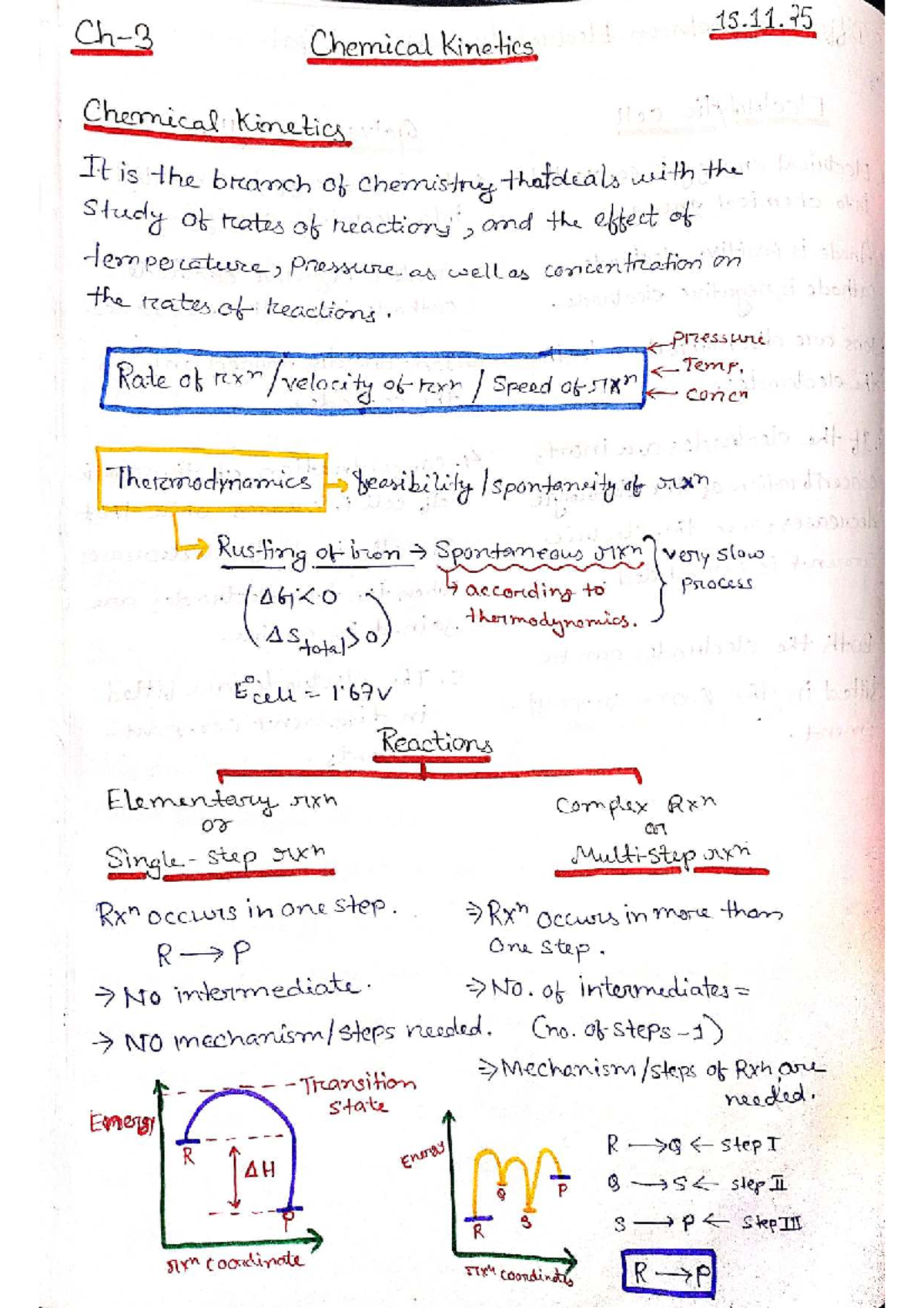 Class 12 Chemistry: Complete Notes on Chemical Kinetics - Studocu