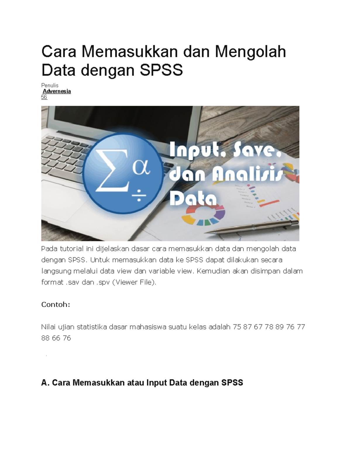 Tutorial SPSS: Cara Memasukkan dan Mengolah Data Dasar - Studocu
