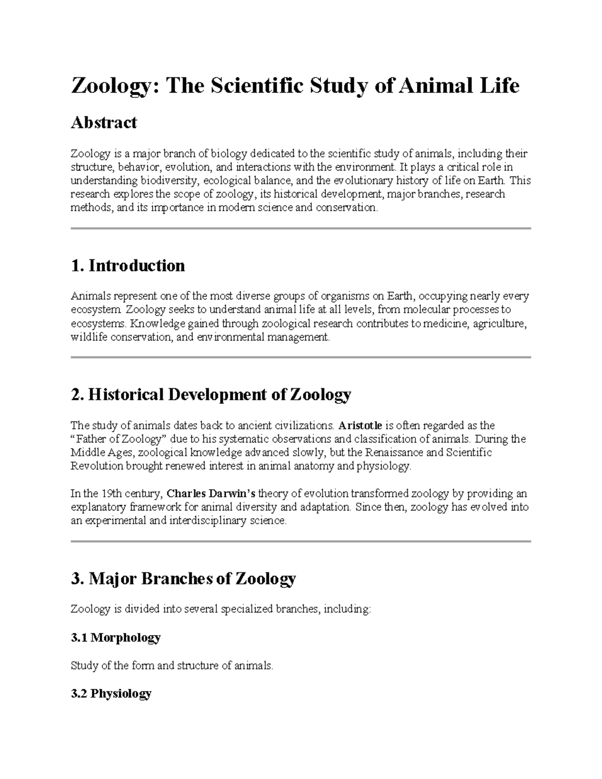 Zoology 101: Exploring Animal Life and Its Scientific Importance - Studocu
