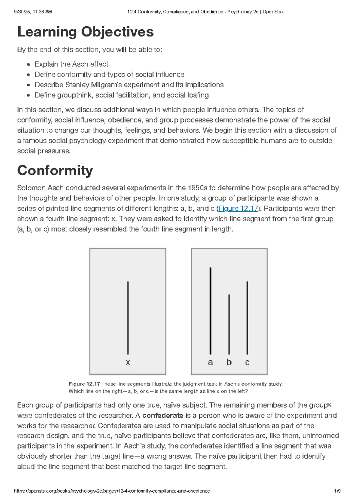 Psychology 2e OpenStax: Conformity, Compliance, and Obedience Overview ...