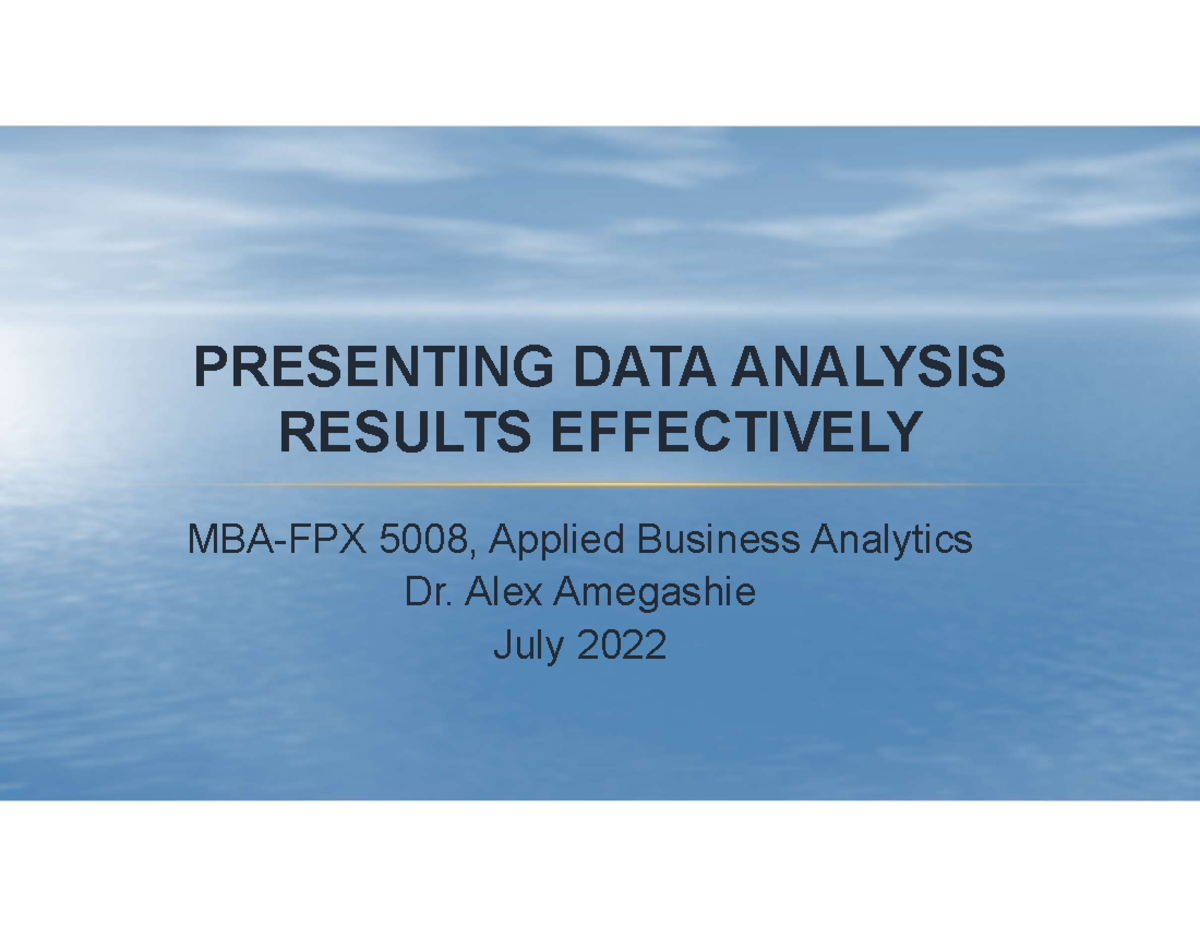 MBA-FPX5008 Data Analysis Presentation on Southwest Airlines - Studocu