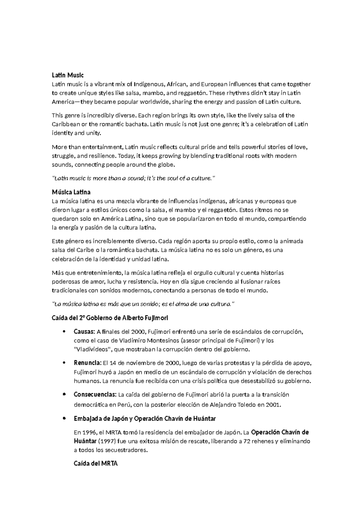 Latin Music and Its Cultural Impact: A Study on Diversity and Unity ...