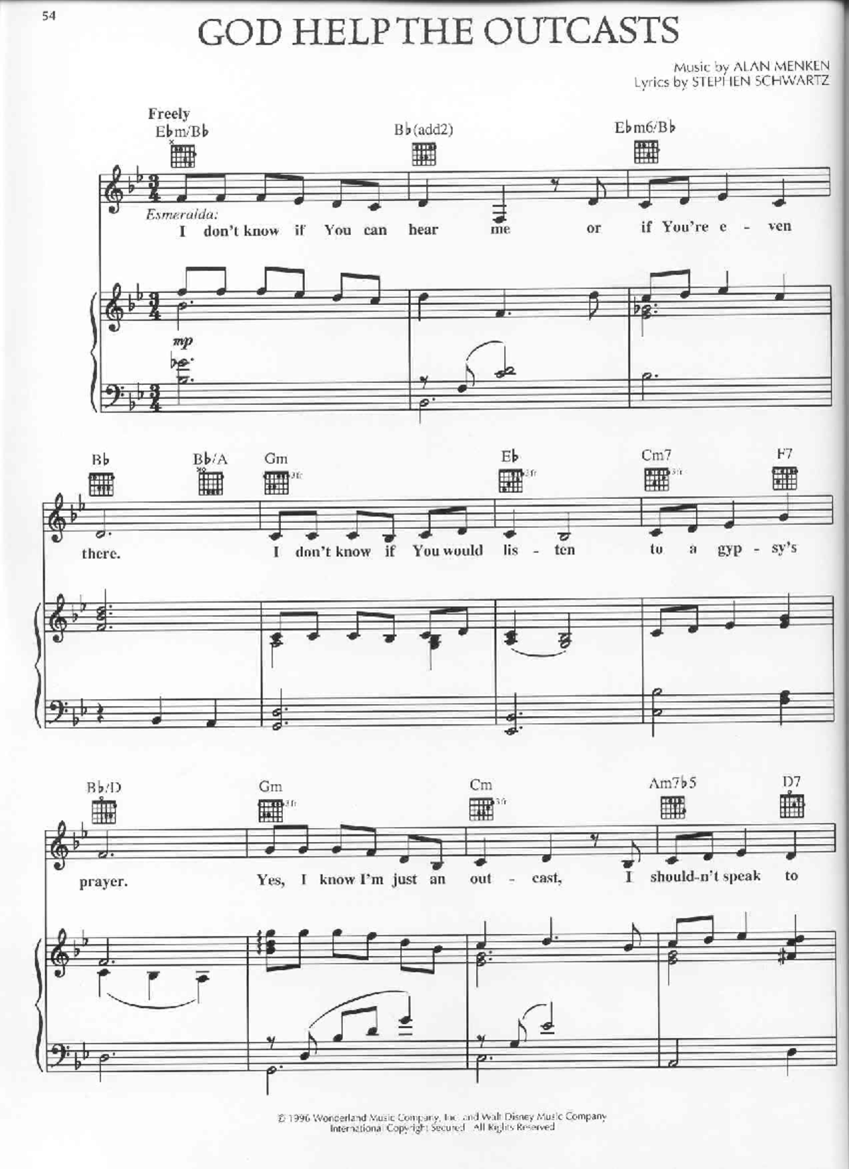 Music Analysis: "God Help the Outcasts" from Hunchback of Notre Dame ...