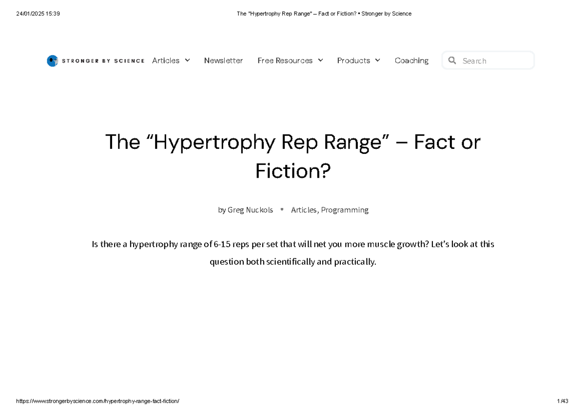 The Hypertrophy Rep Range – Fact or Fiction • Stronger by Science ...