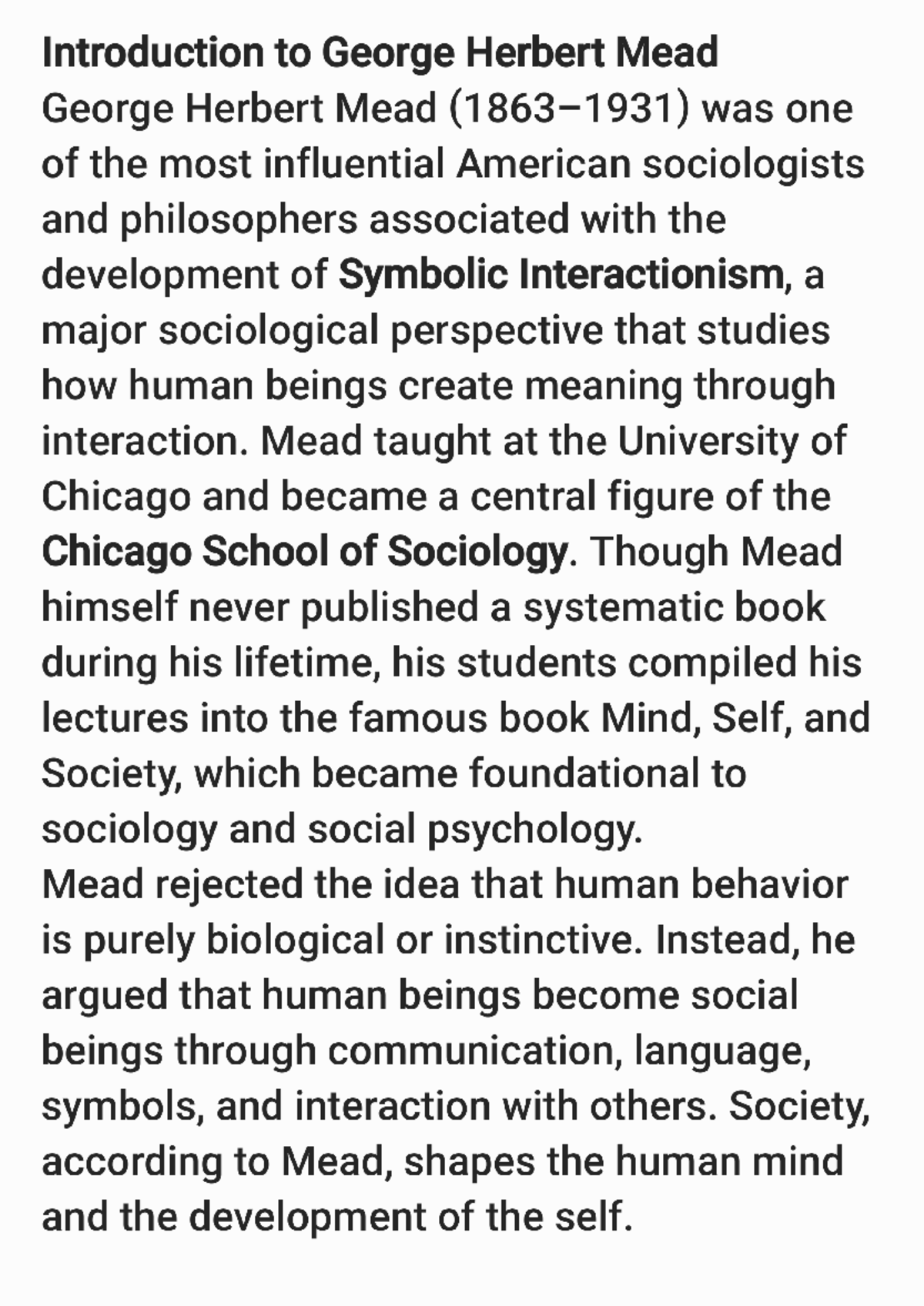 Notes 260517 004227 - George Herbert Mead and Symbolic Interactionism ...
