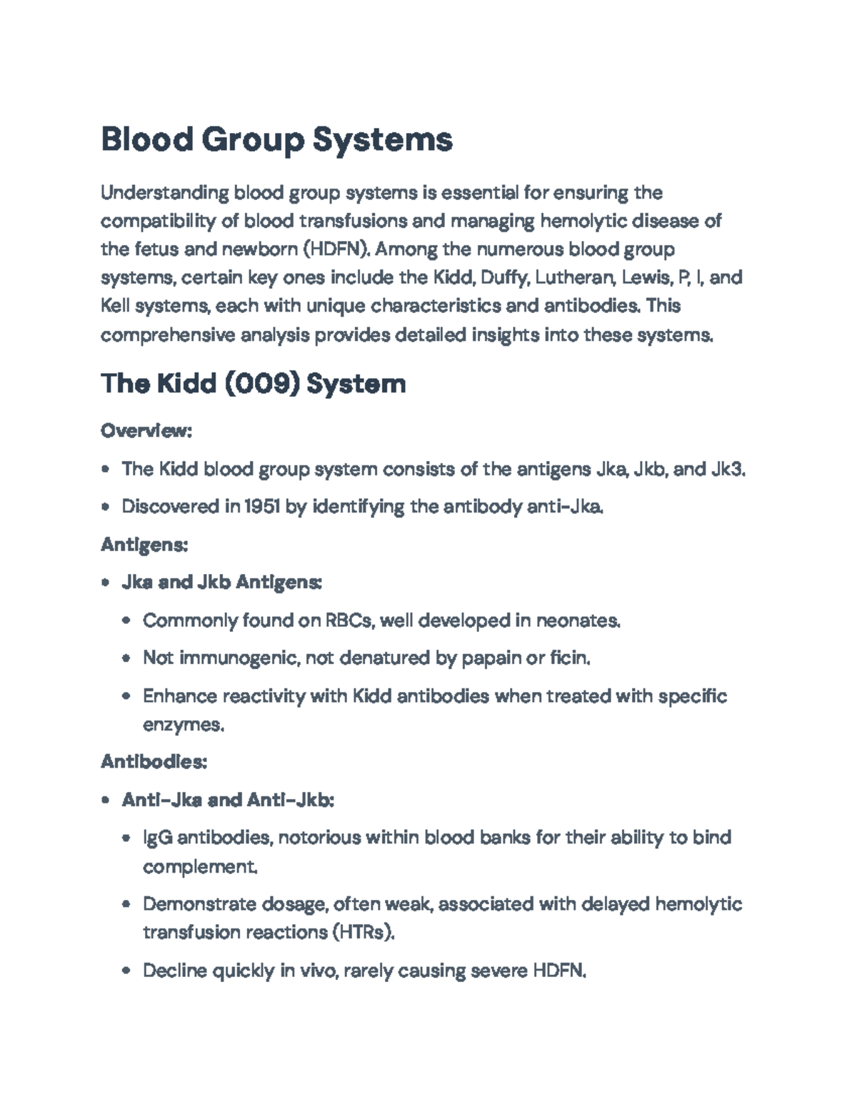 Blood Group Systems: A Comprehensive Overview on Antigens and ...