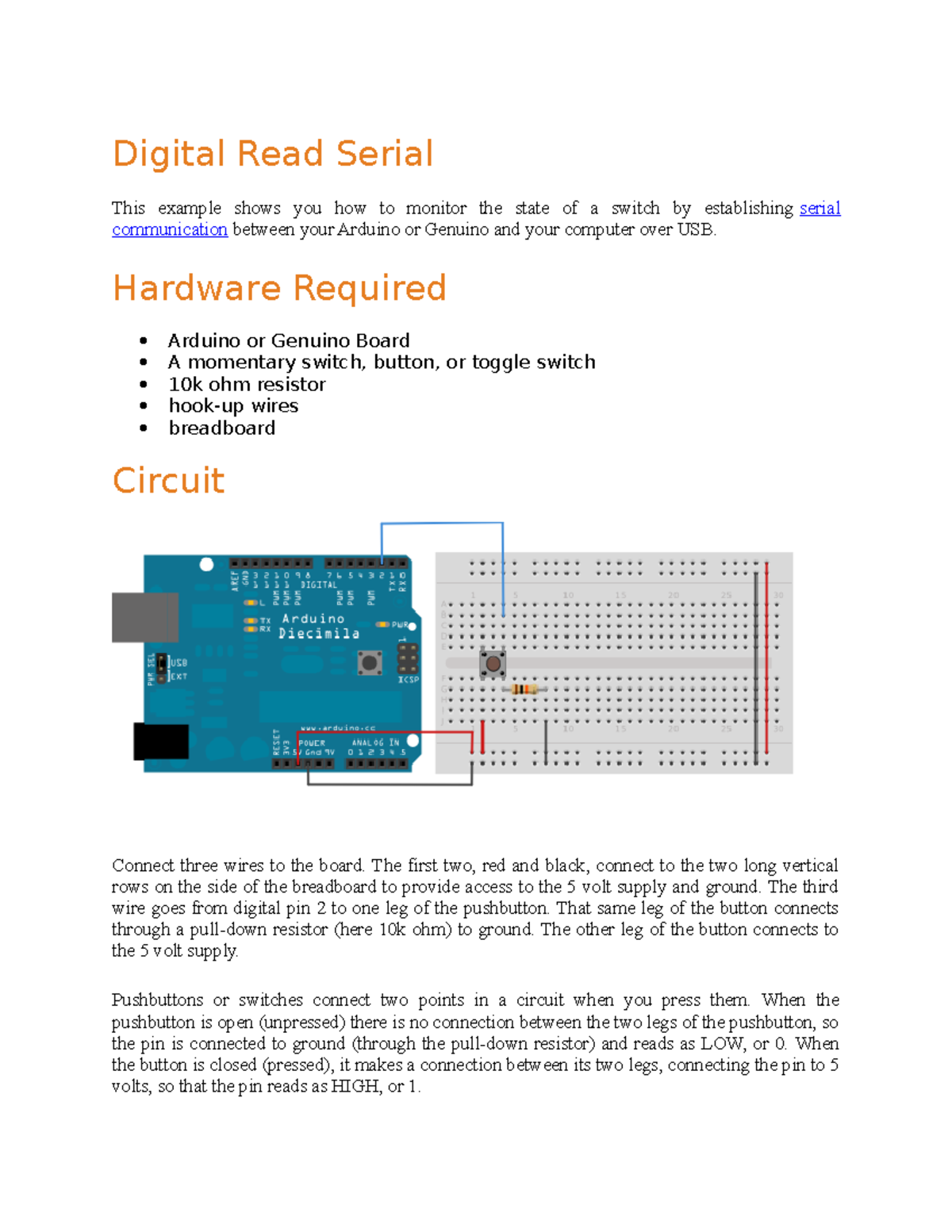 16b Arduino Digital Read Out: Monitoring Switch States via Serial - Studocu
