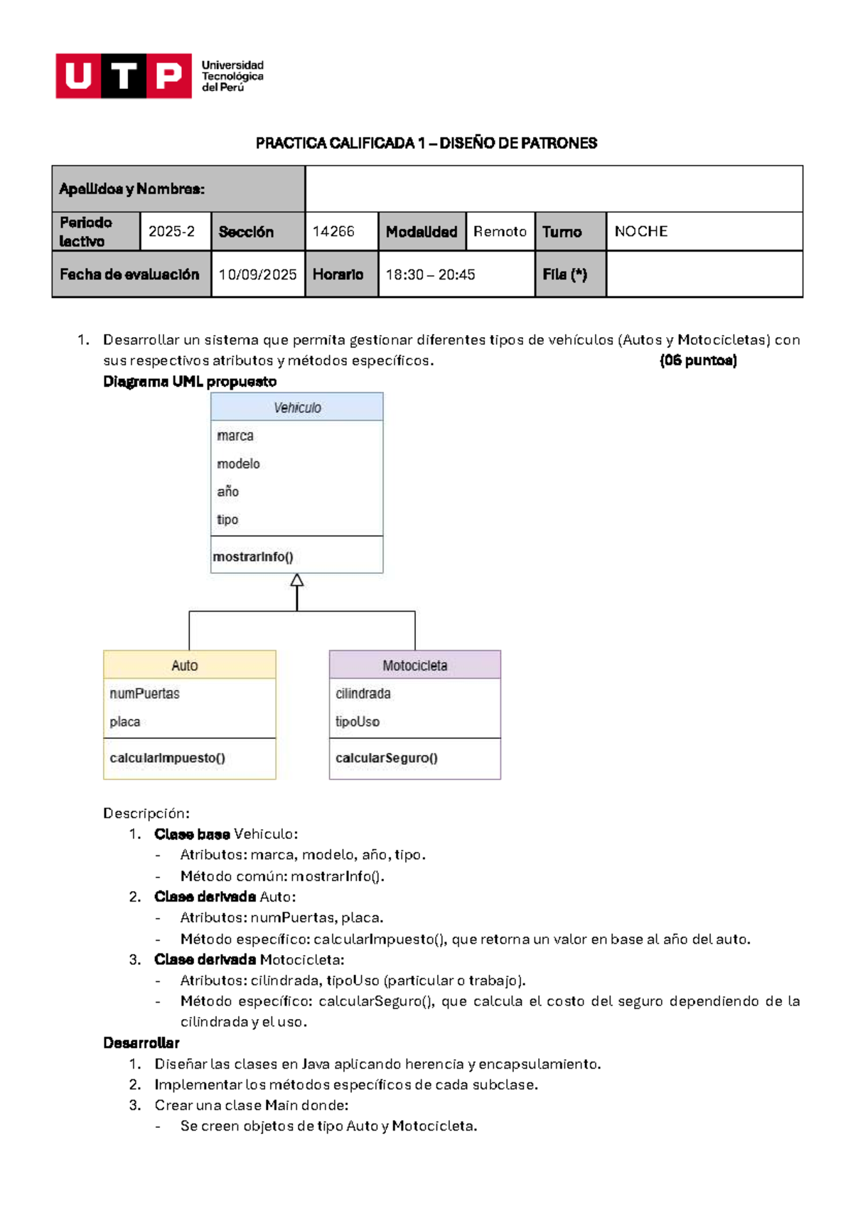 PC1 - Diseño de Patrones en Java: Herencia y Principios SRP y LSP - Studocu