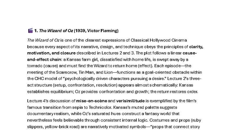 Film Analysis Essays: CHC Perspectives on Classic & Modern Cinema - Studocu