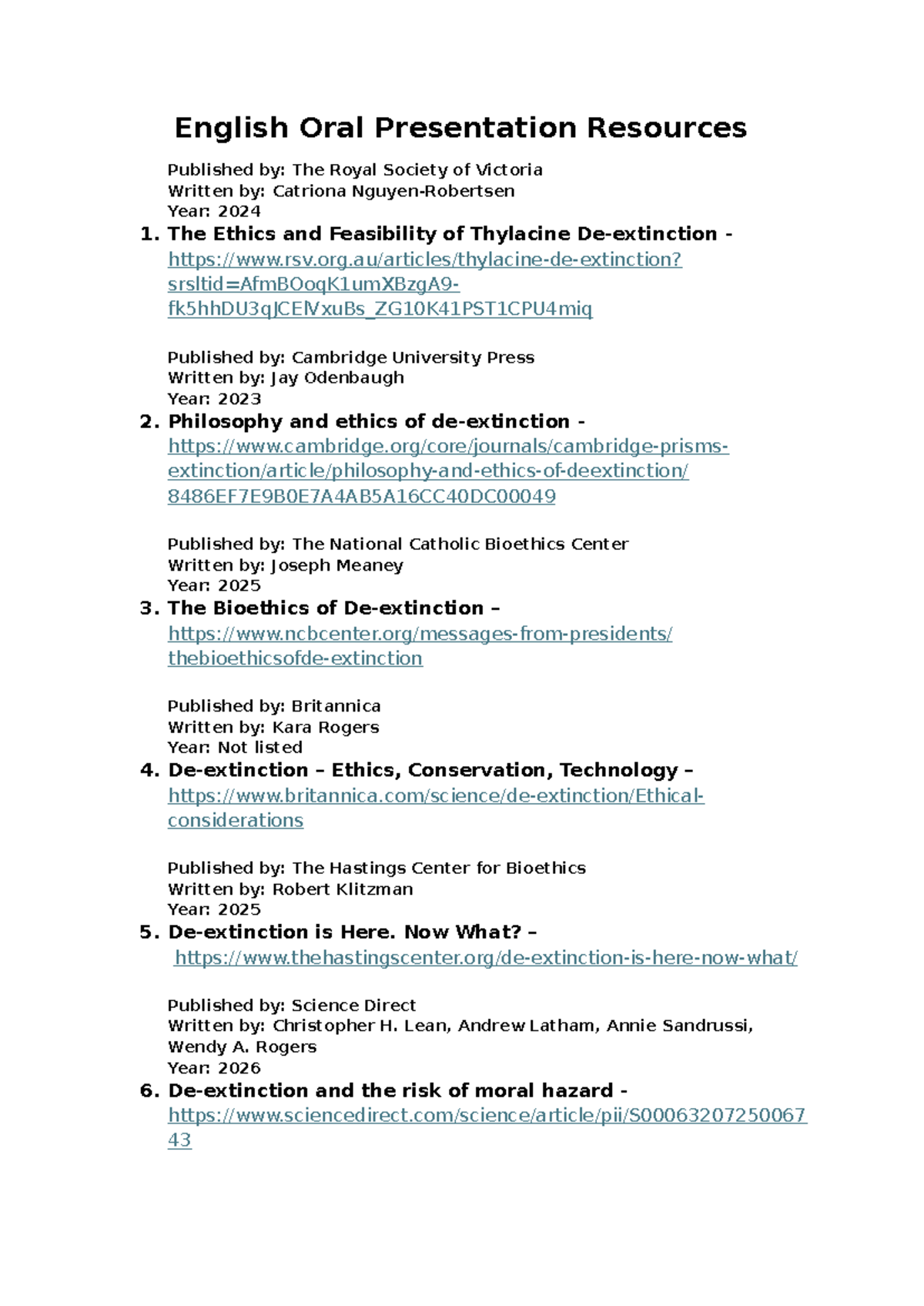 English Oral Presentation Resources: Ethics & Bioethics Insights - Studocu