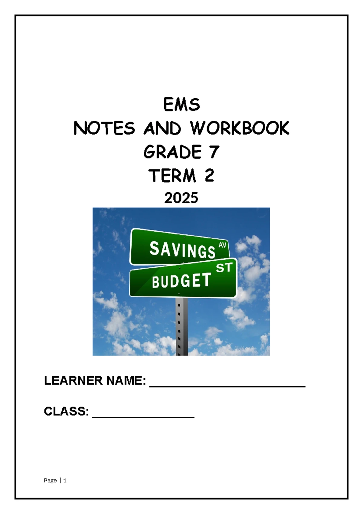 Grade 8 EMS Term 2 Study Notes: The Accounting Cycle and Cash Receipts ...