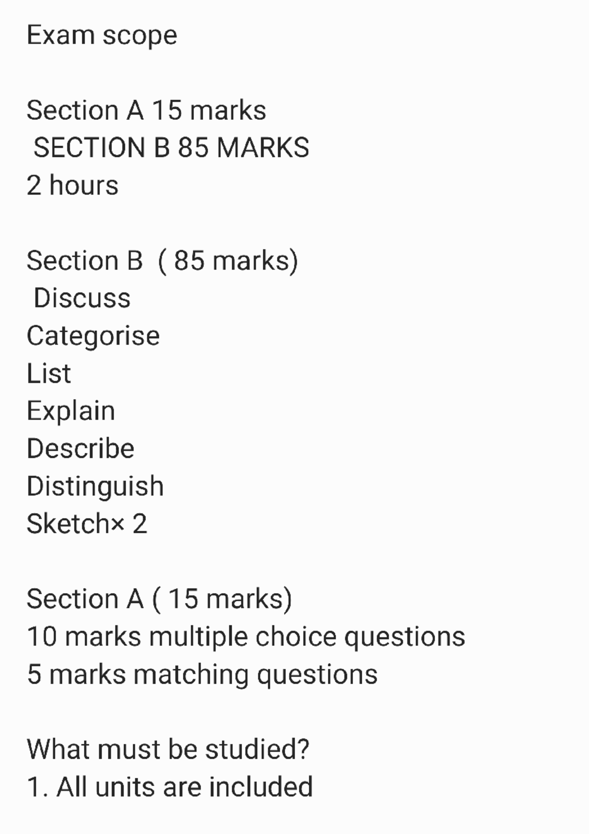 Final Exam Scope Overview for Course 221018 - Studocu