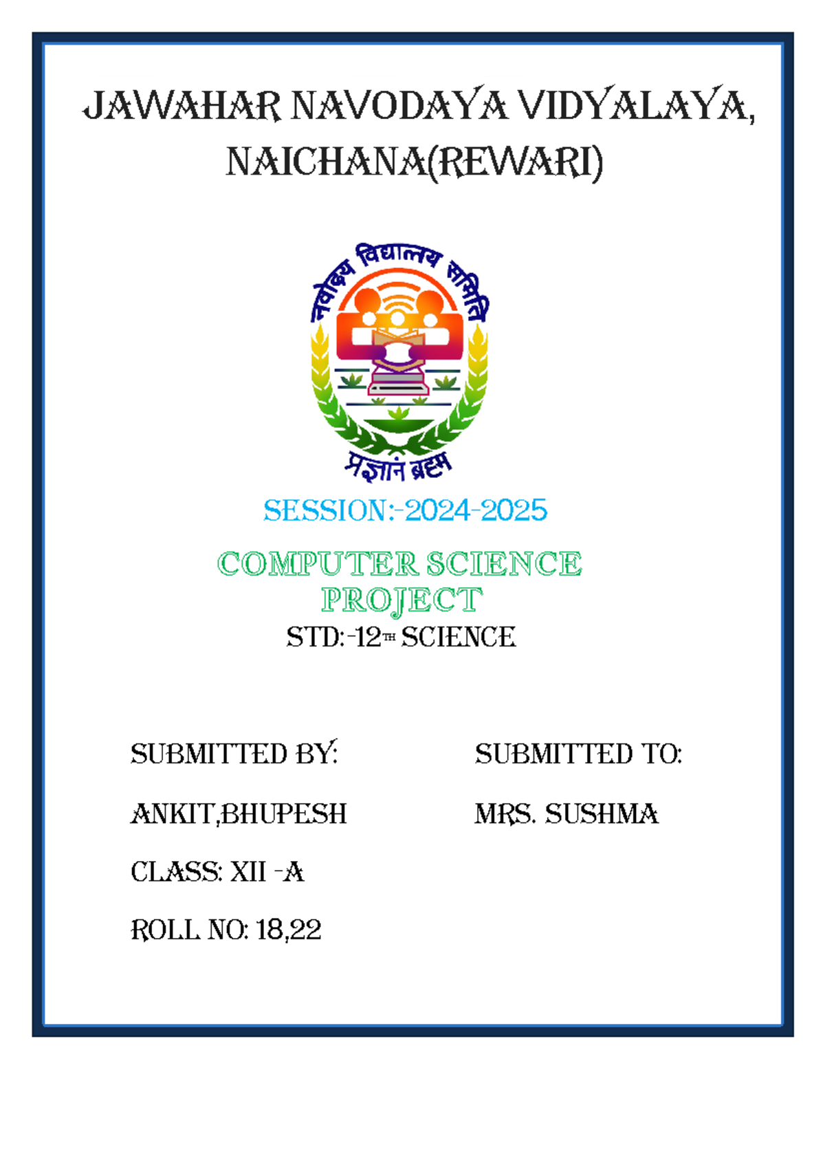 Project on School Management System (Class XII-A) - Studocu