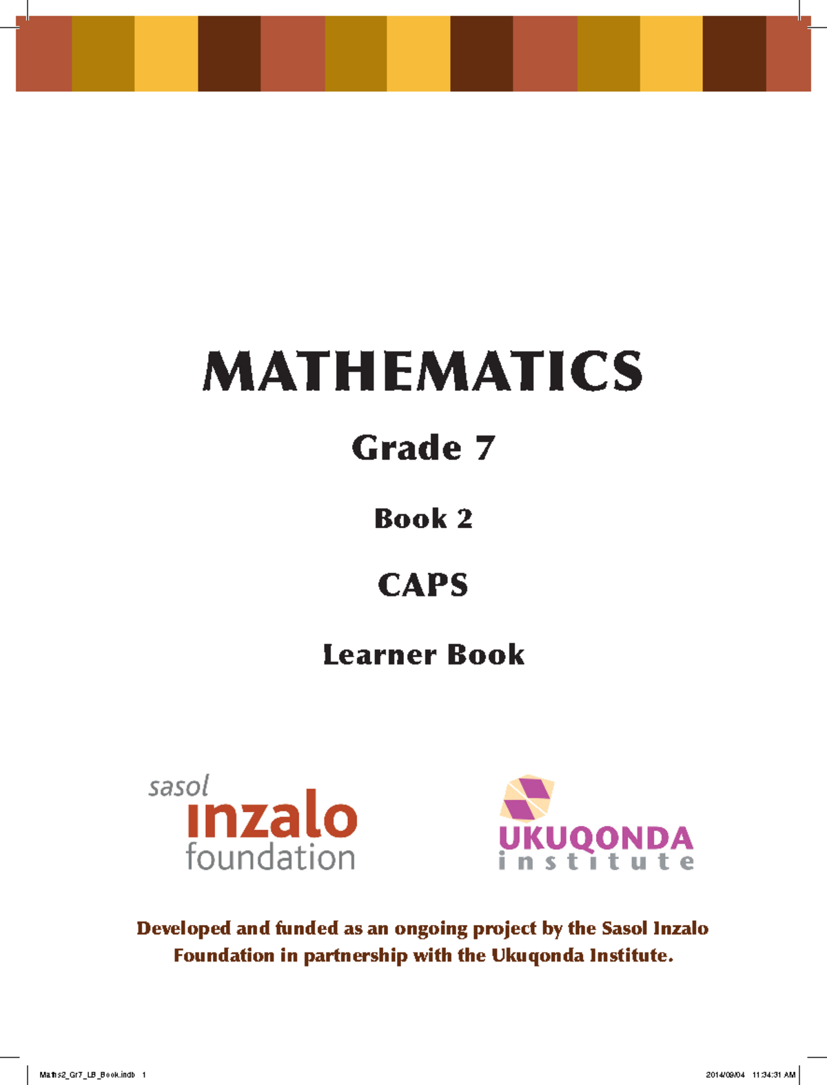 MATHEMATICS Grade 7 Term 3 Learner Book: Numeric & Geometric Patterns ...