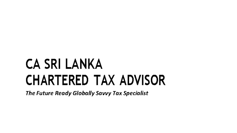 Chartered Tax Advisor (CTA) Curriculum Structure Overview - Studocu