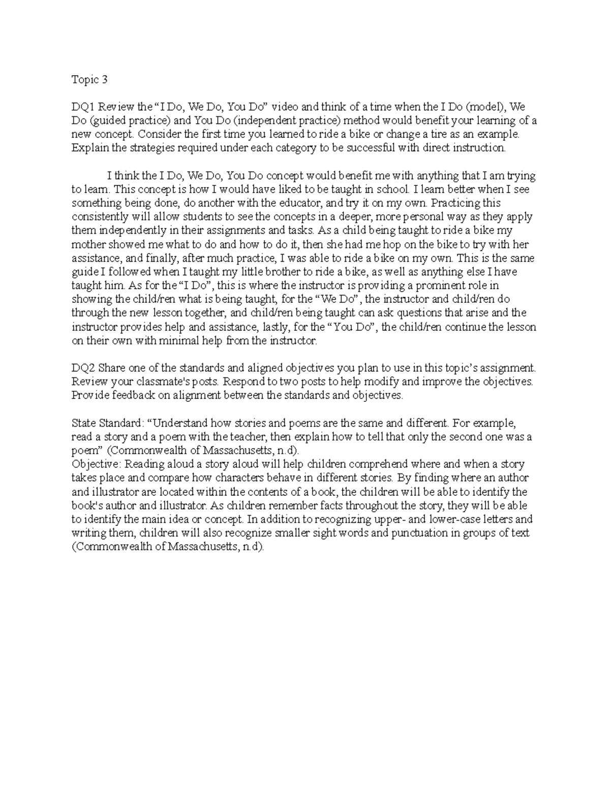 Topic 3: Exploring "I Do, We Do, You Do" Learning Strategies and ...