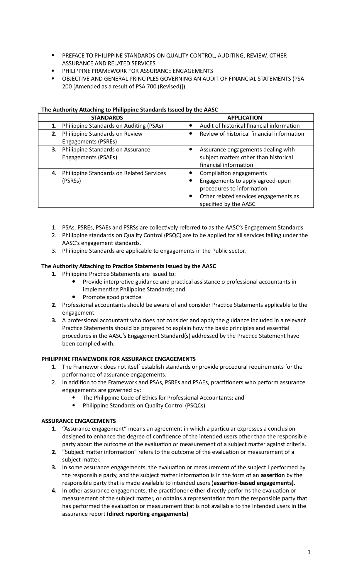 CPAR-Auditing-Theory: Standards and Frameworks Overview - Studocu