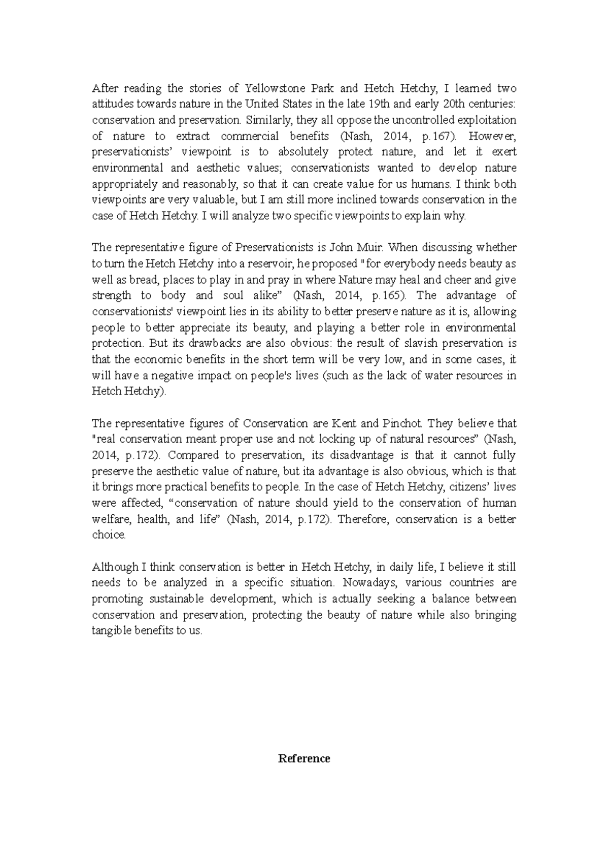 RST242 Week 4 - Analysis of Conservation vs. Preservation in Nature ...