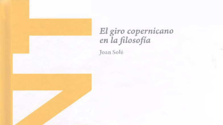 S11 - El Giro Copernicano en la Filosofía de Kant - Studocu