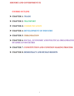 History FORM 3 Notes - History and Government for form 3 Hallo. Welcome ...