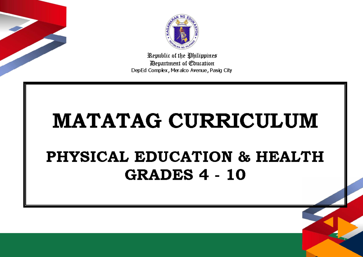 MATATAG Curriculum Guide: Physical Education & Health (Grades 4-10 ...