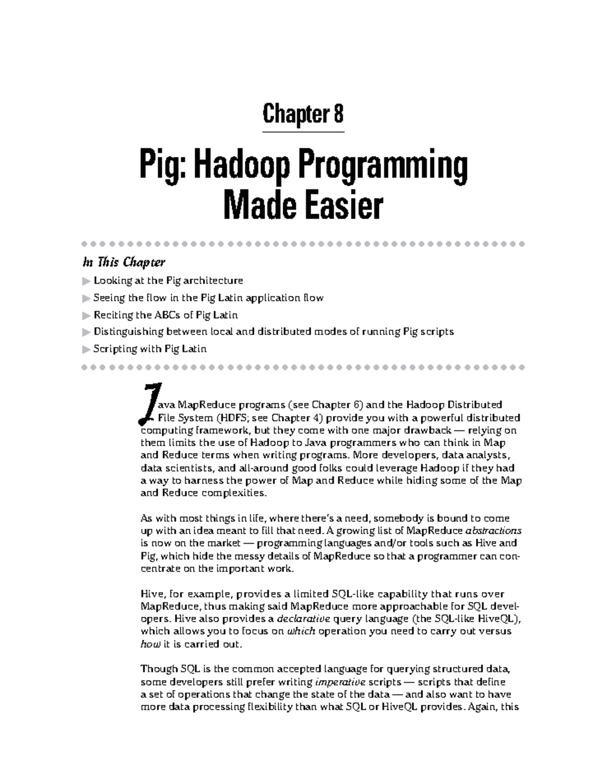Pig Notes Textbook - Bxnxnxndnd ndjddj - Chapter 8 Pig: Hadoop ...