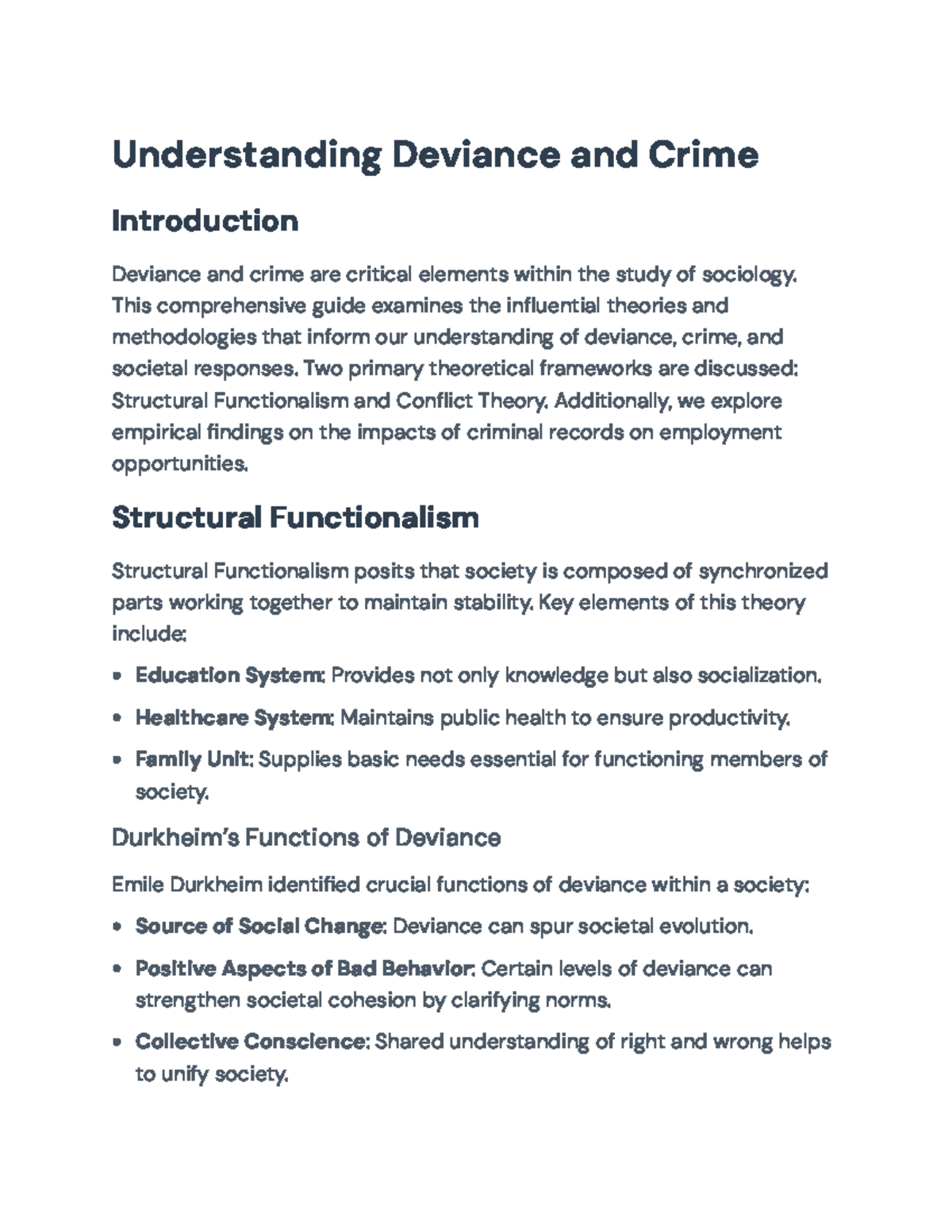 Understanding Deviance and Crime in Sociology: Theories & Impacts - Studocu