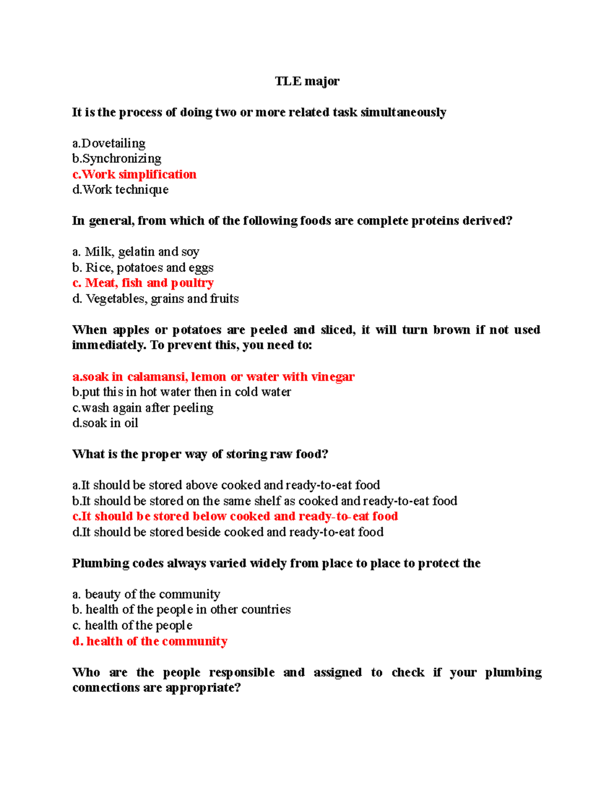 TLE Major - Part 2 Study Notes and Key Concepts - Studocu