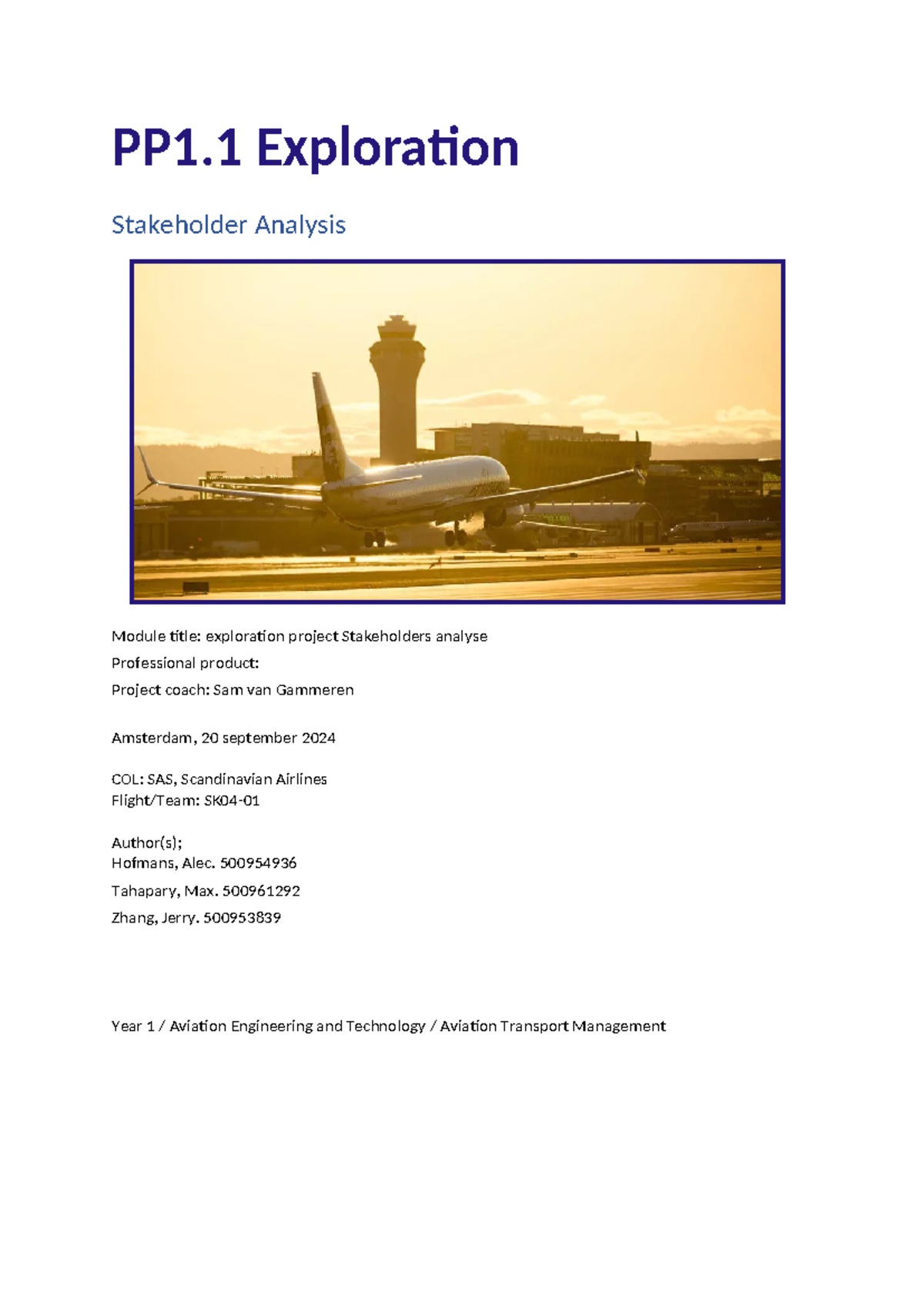 Stakeholder Analysis in Aviation: Exploring SAS and ATC - SAS Case ...