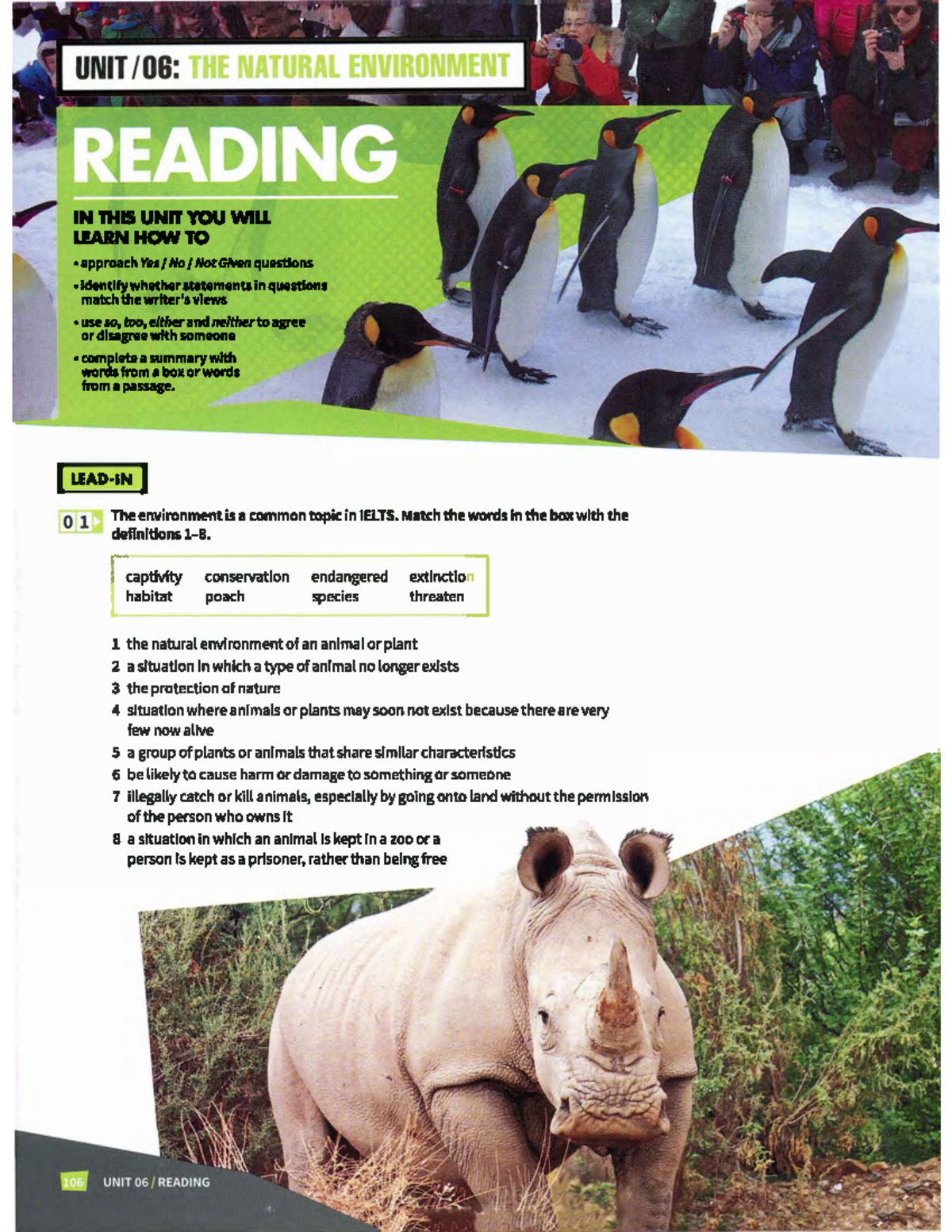 UNIT 06 READING & WRITING: THE NATURAL ENVIRONMENT STUDY GUIDE - Studocu