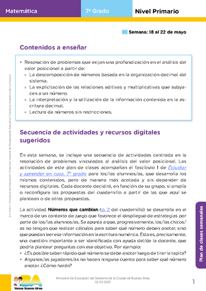 SEC. Didàct. MATE 3° - Secuencia didáctica para 3° año EP - Secuencia didáctica de Matemática ...