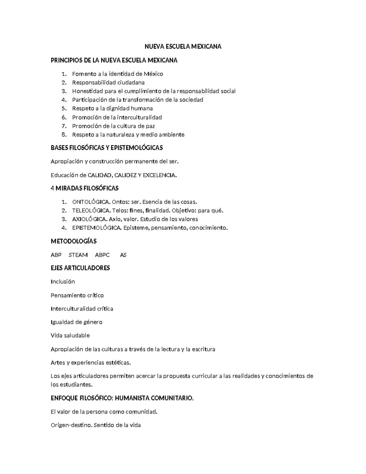 Nueva Escuela Mexicana - NUEVA ESCUELA MEXICANA PRINCIPIOS DE LA NUEVA ...