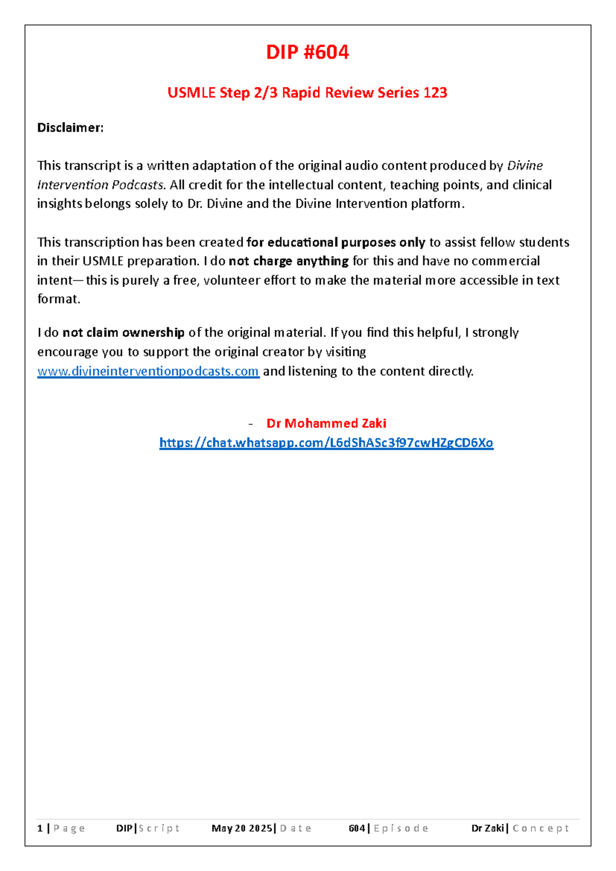 DIP - 604 USMLE Step 2 & 3 Rapid Review Series 123 - Studocu