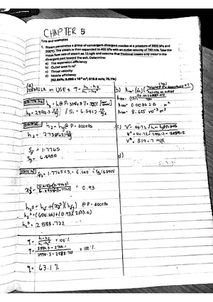 Chapter 4 Memo - Steam Turbine Analysis and Calculations - Studocu
