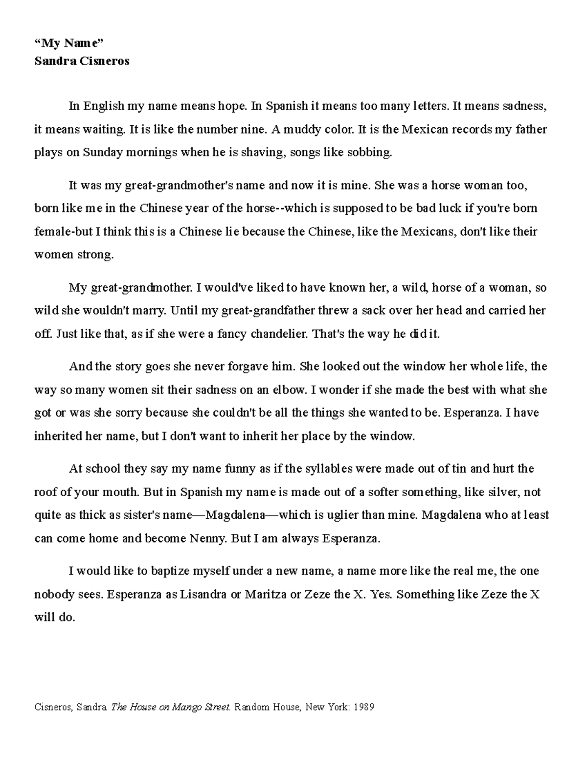 Cisneros: My Name Analysis - Insights on Identity & Heritage - Studocu