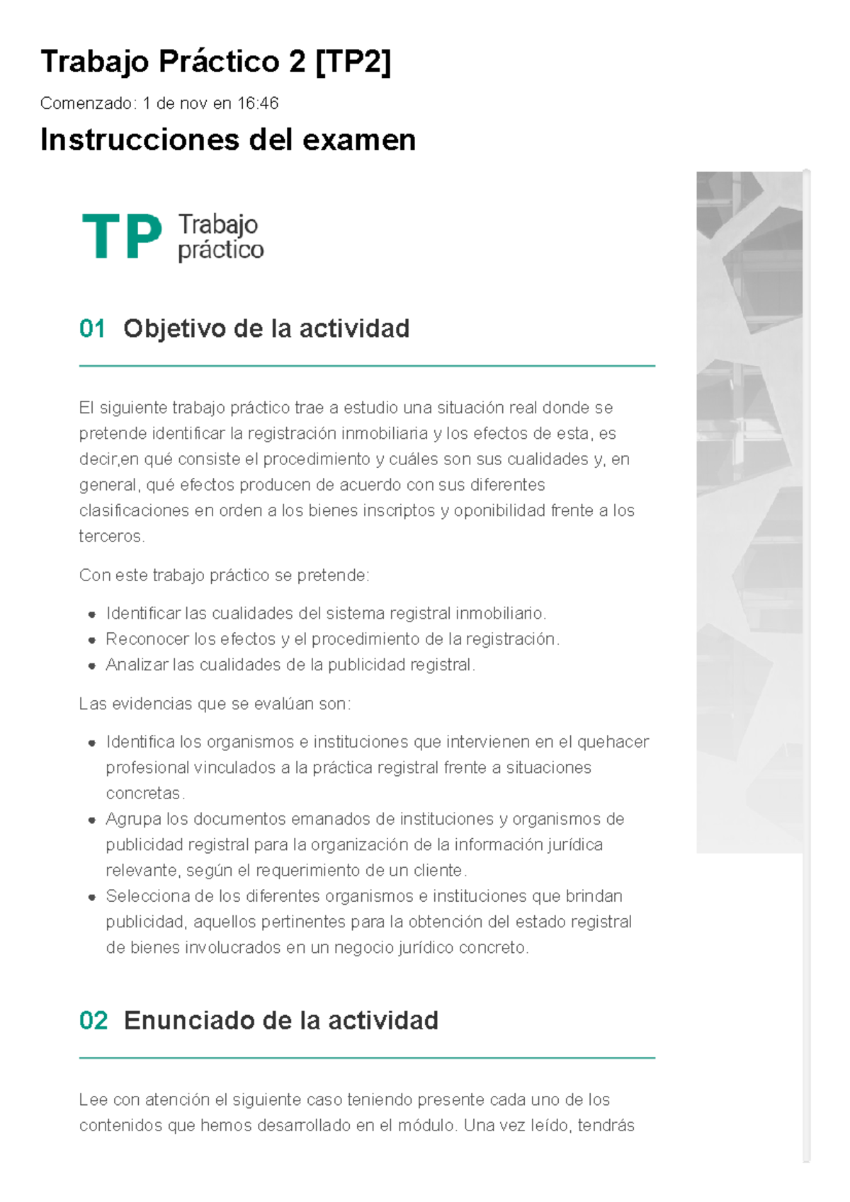 Tp2 Práctica Profesional Registral 1 Análisis De Registración