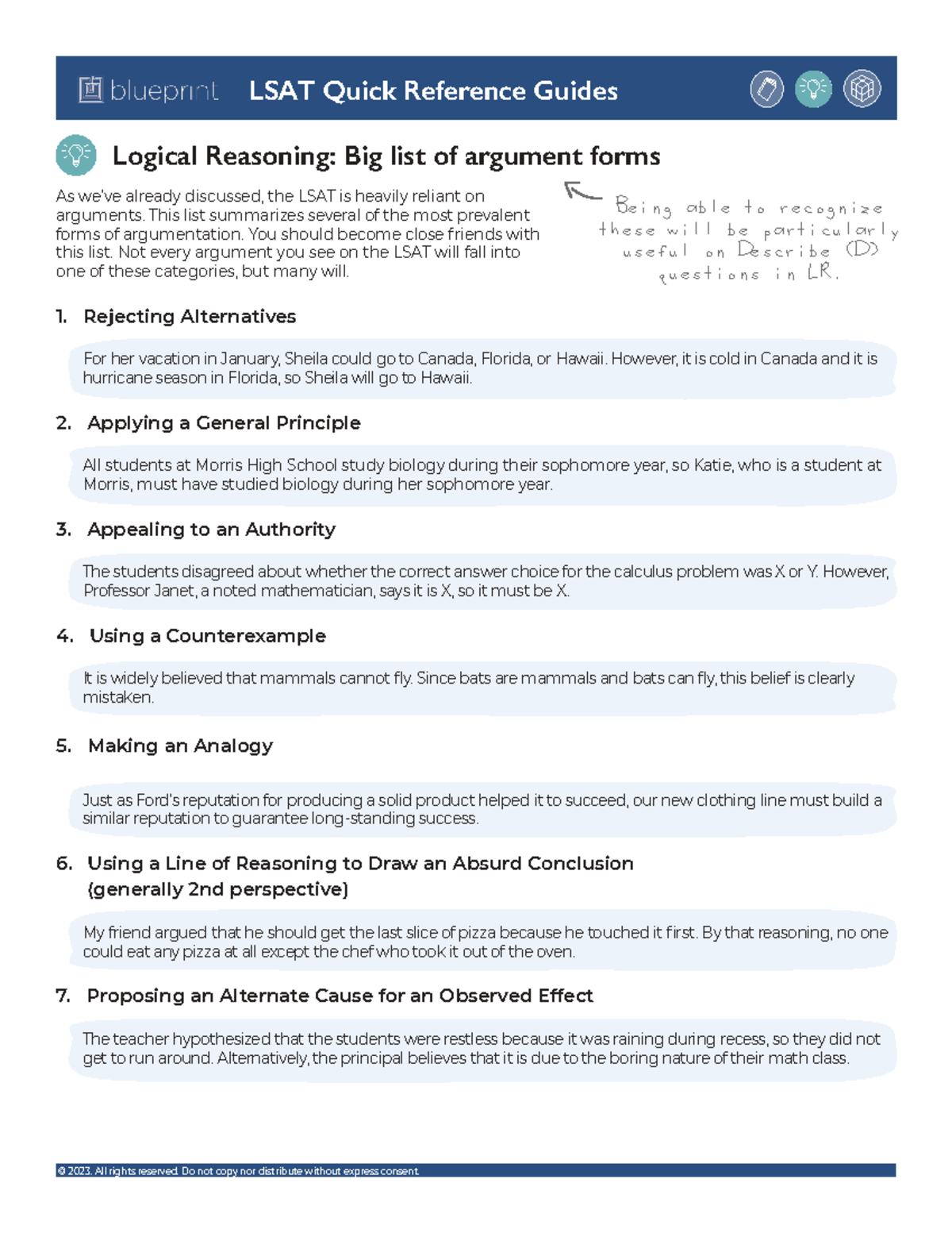 LSAT Quick Reference Guides: Key Argument Forms & Flaws - Studocu