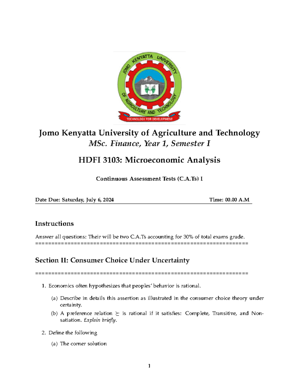 HDFI 3103 Micro Midterm I - Practice Questions and Answers - Studocu