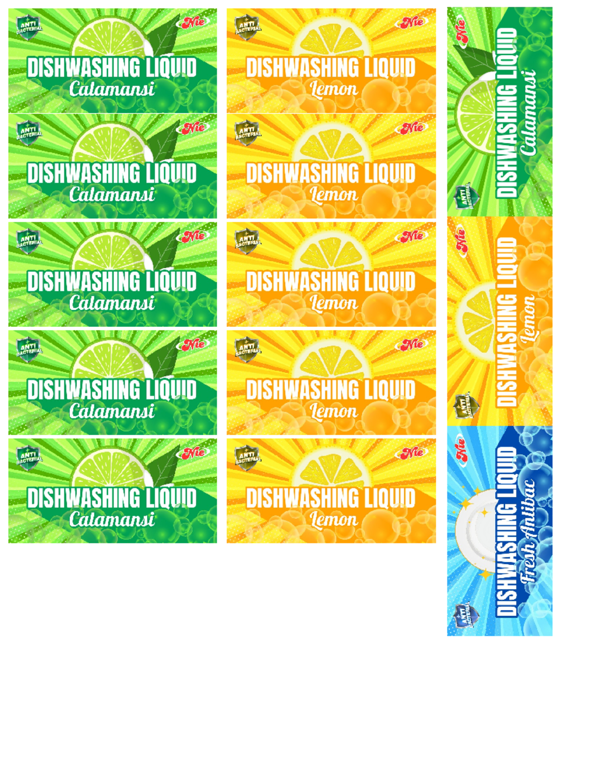 Dishwashing Liquid Sticker - ANTI BACTERIAL Nie ANTI ACTERIAL ...
