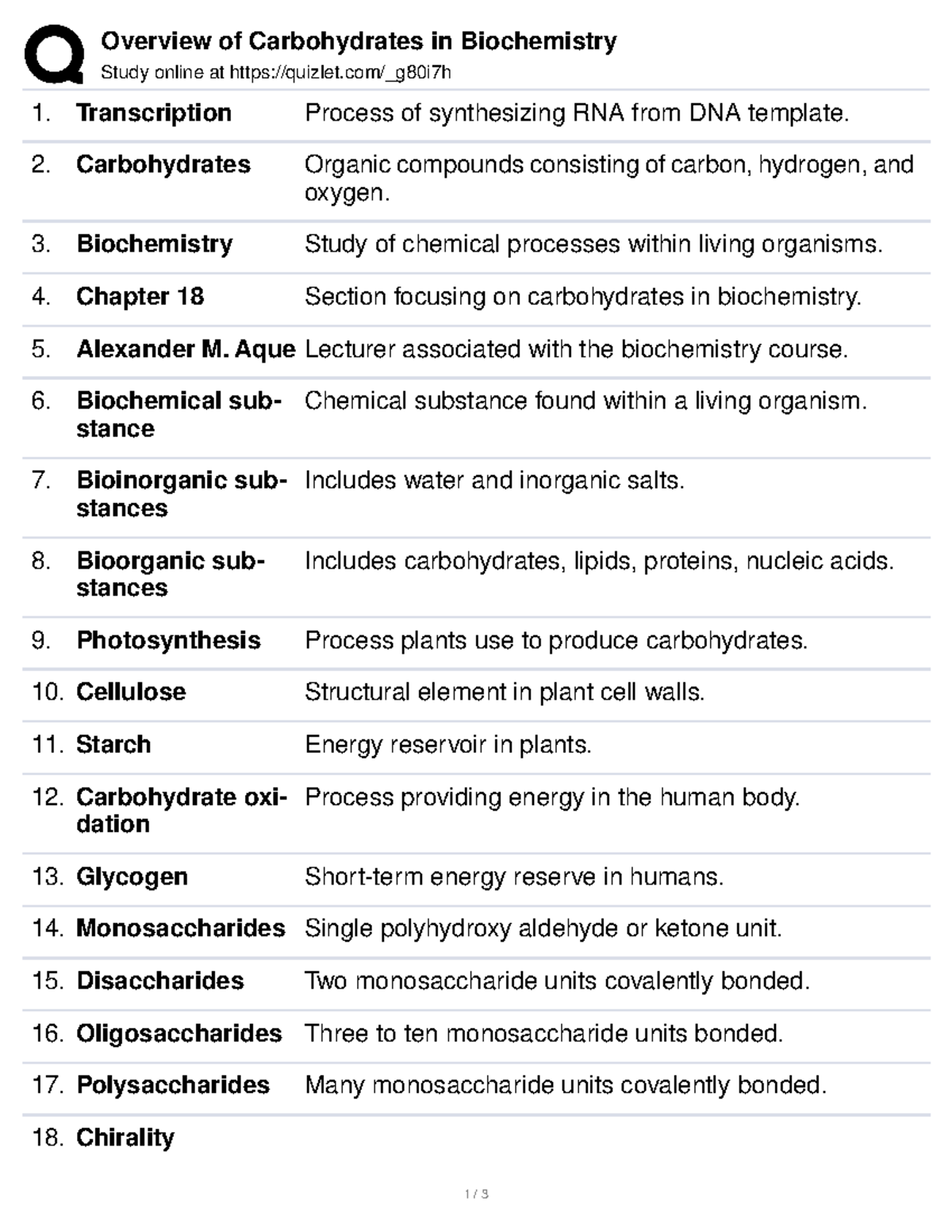 Overview of carbohydrates Biochemistry - Overview of Carbohydrates in ...