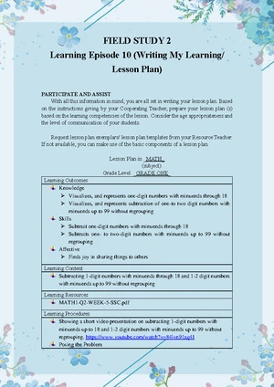 Field Study 2 Learning Episode 5 - FIELD STUDY 2 LEARNING EPISODE 5 ...