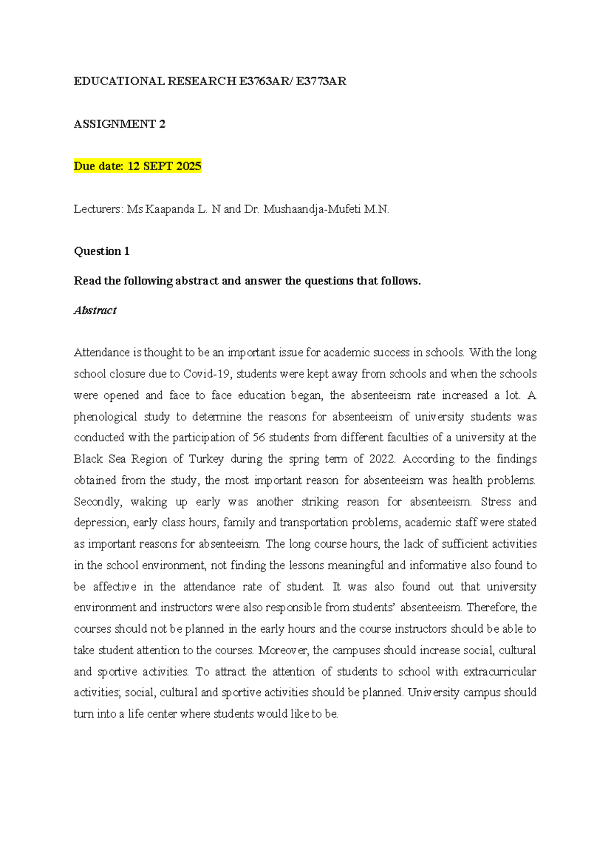 E3763AR - E3773AR Educational Research Assignment 2 Overview - 2025 ...