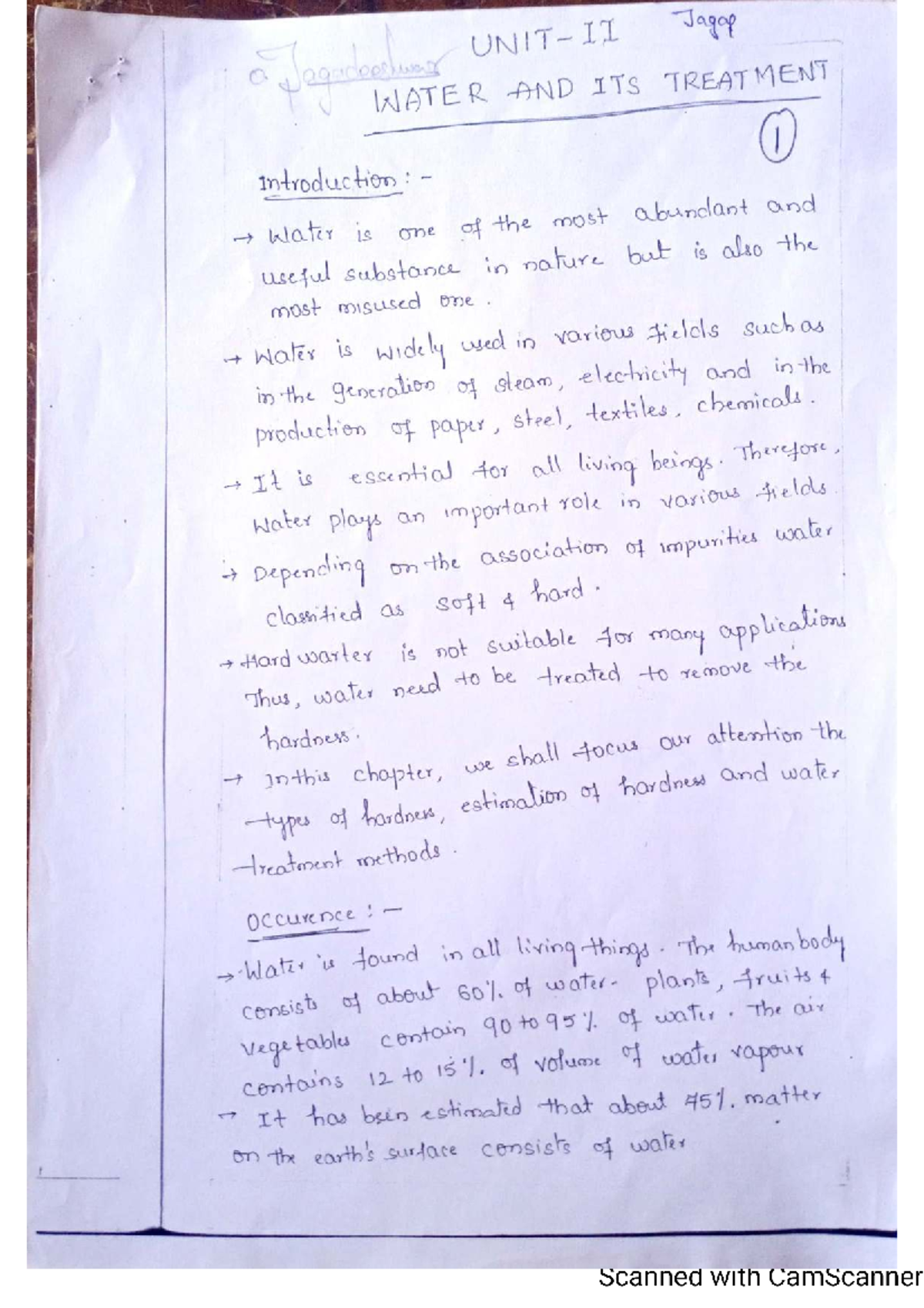 Water Quality Analysis: UNIT 1-2 Notes on Contaminants and Treatment ...