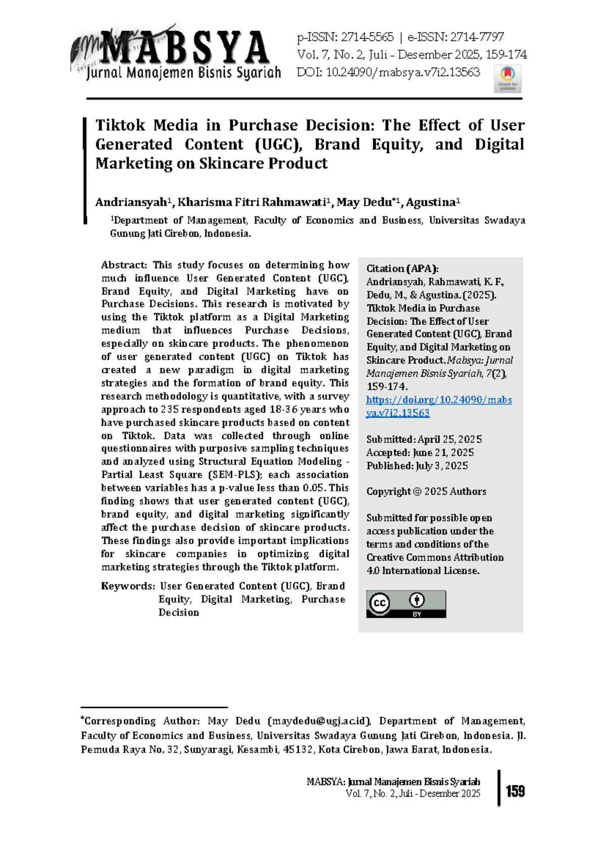 Tiktok Media in Purchase Decision: UGC, Brand Equity & Digital ...