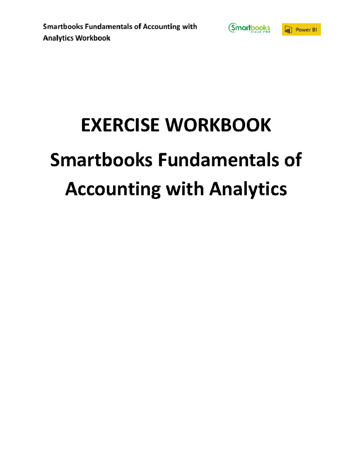 Smartbooks Accounting Fundamentals: Exercise Workbook Assignment - Studocu